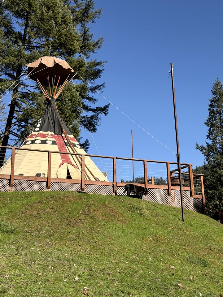Ceremonial Tipi overlooking the pond | Sunny Valley, Oregon | Glamping Hub