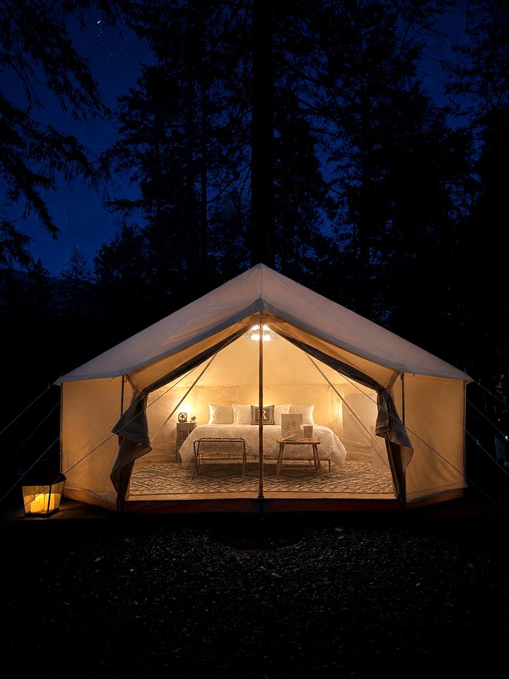Majestic Bell Tent at Radio Ranch | Burnt Ranch, California | Glamping Hub